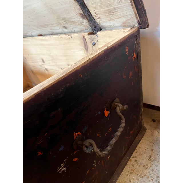 Late 20th Century Hand Painted Antique European Trunk | Chairish
