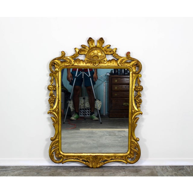 1940s Hollywood Regency Hand Carved Gilded Mirror | Chairish