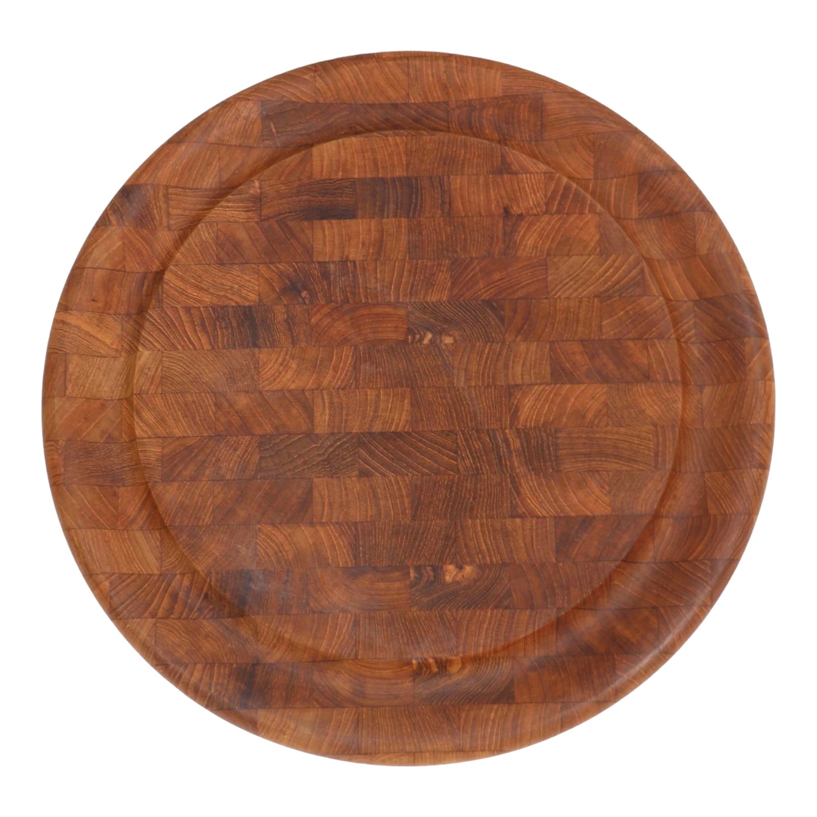 Round Mid Century Danish Modern Butcher Block Dansk Tray by Jens ...