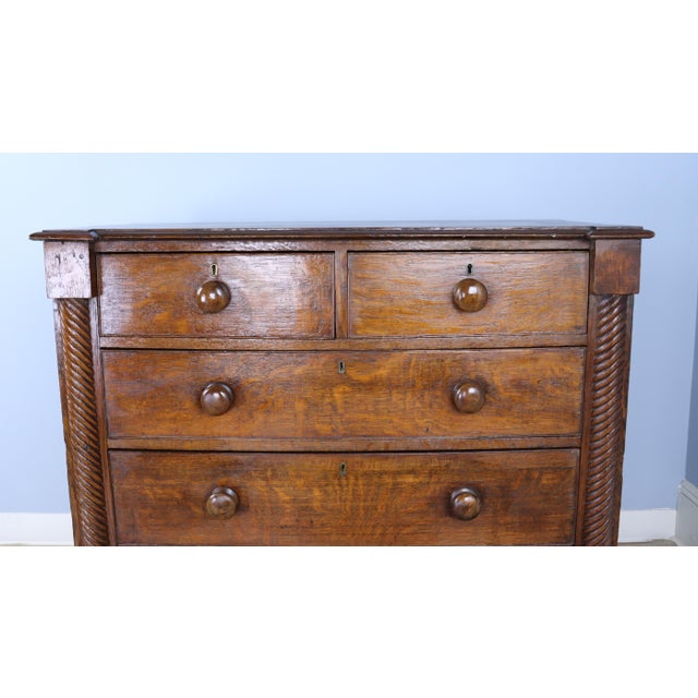Early 19th Century Welsh Oak Chest of Drawers with Twist Columns and ...