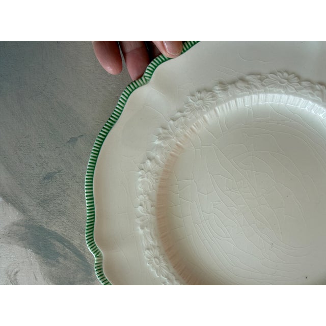 Vintage Green and White Johnson Bros Old Staffordshire Plates - Set of ...