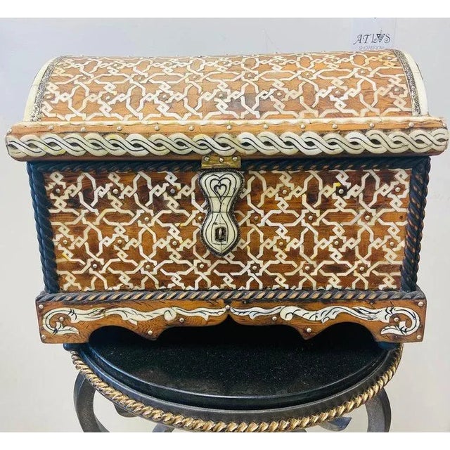Midcentury Inlaid Chest Box or Jewelry Casket | Chairish