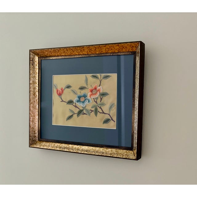 1980s Vintage Chinese Silk Embroidered Wall Art, Framed | Chairish