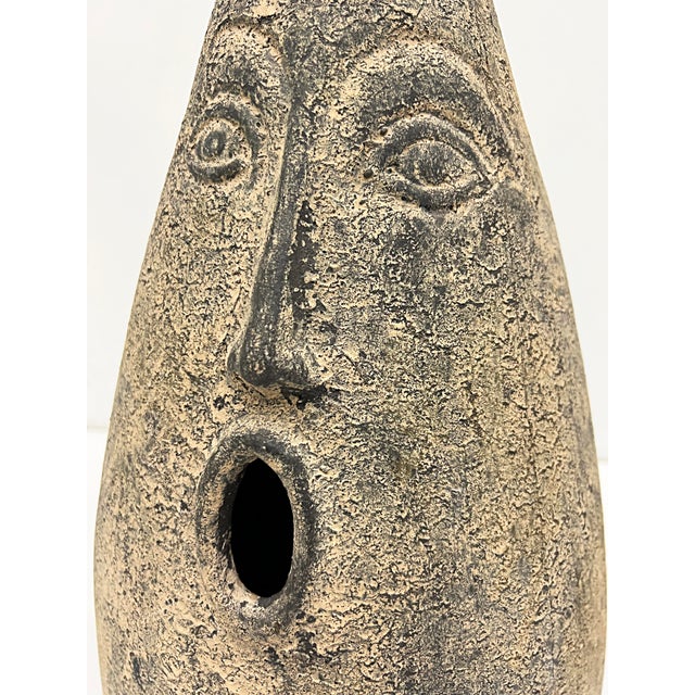 Over-Scale Mid-Century Pottery Figurative Face Vases- Pair | Chairish