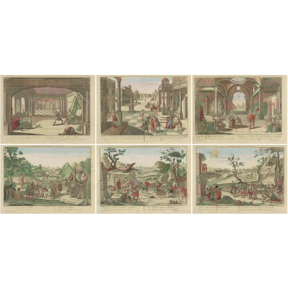 Probst, Story of Joseph in Egypt, Hand-Colored Prints, 1770s, Set of 6 ...