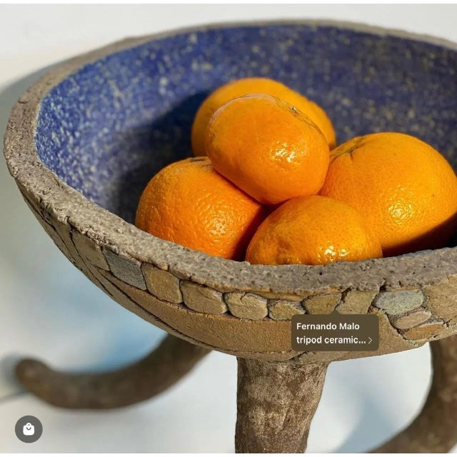 Spanish Master Ceramicist, Fernando Malo, Tripod Bowl | Chairish