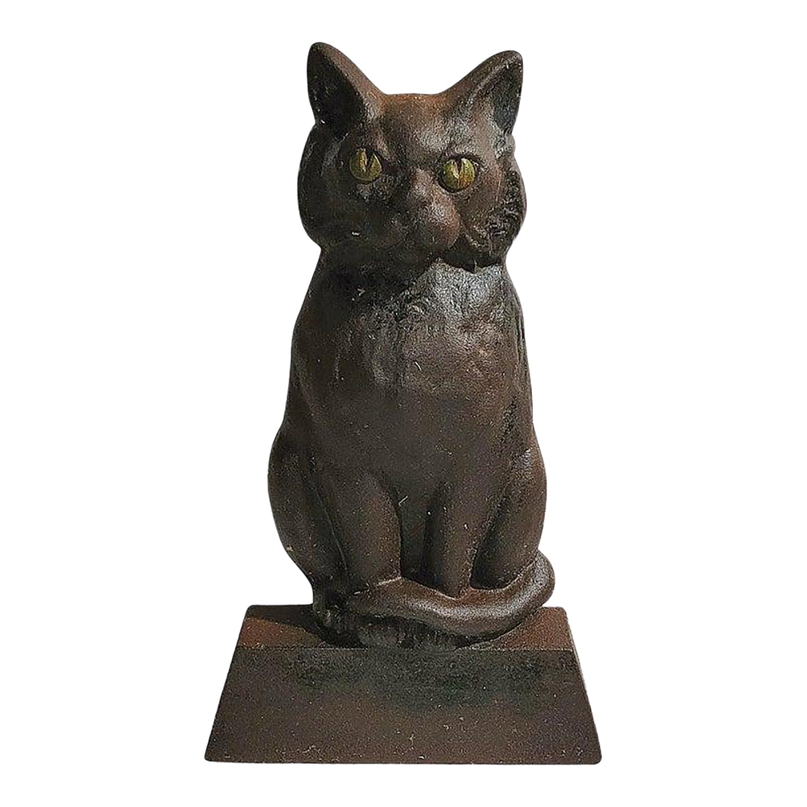 Early 20Thc Cast Iron Hubley Cat Door Stop | Chairish