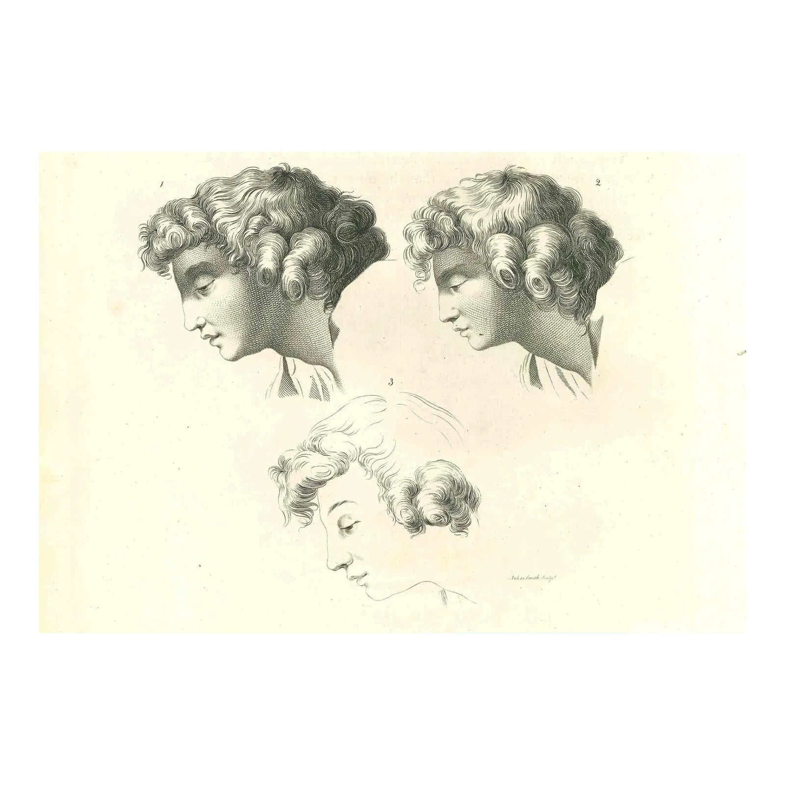 Anker Smith, Heads of a Man, Etching, 1810 | Chairish
