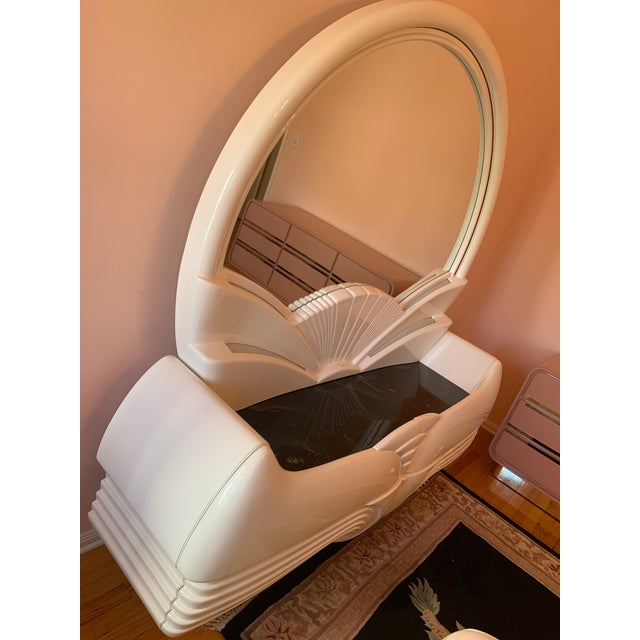1980s Vintage Art Deco Style Vanity | Chairish