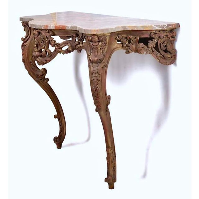 Antique Italian Rococo Marble Wall Console | Chairish