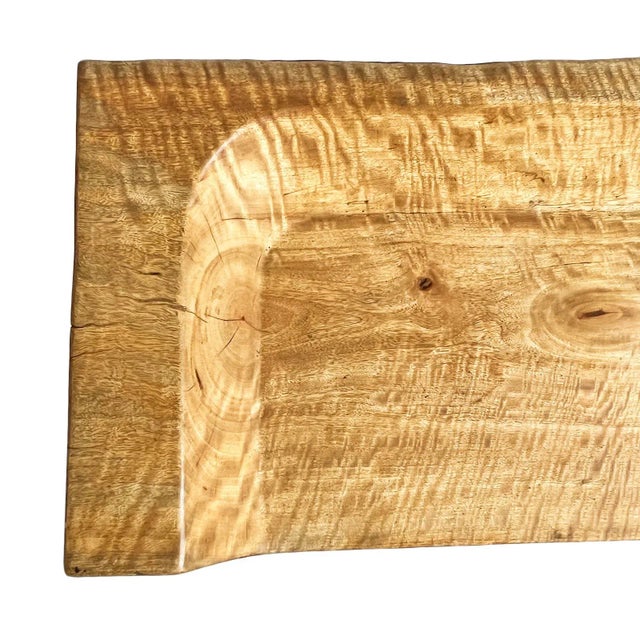 Black & Tan Dono Modern Slab Bench | Chairish