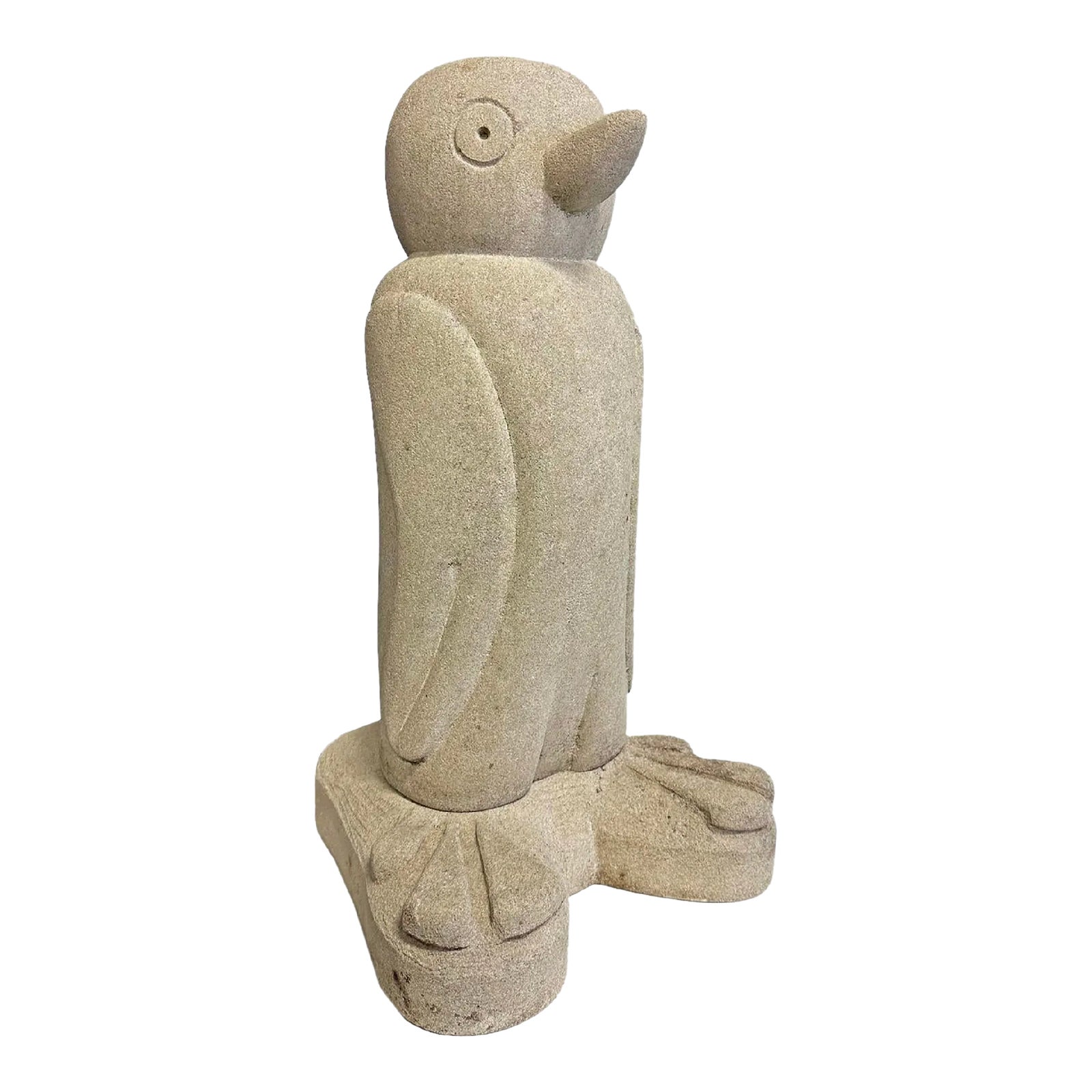 Abstract Limestone Sculpture of a Penguin | Chairish
