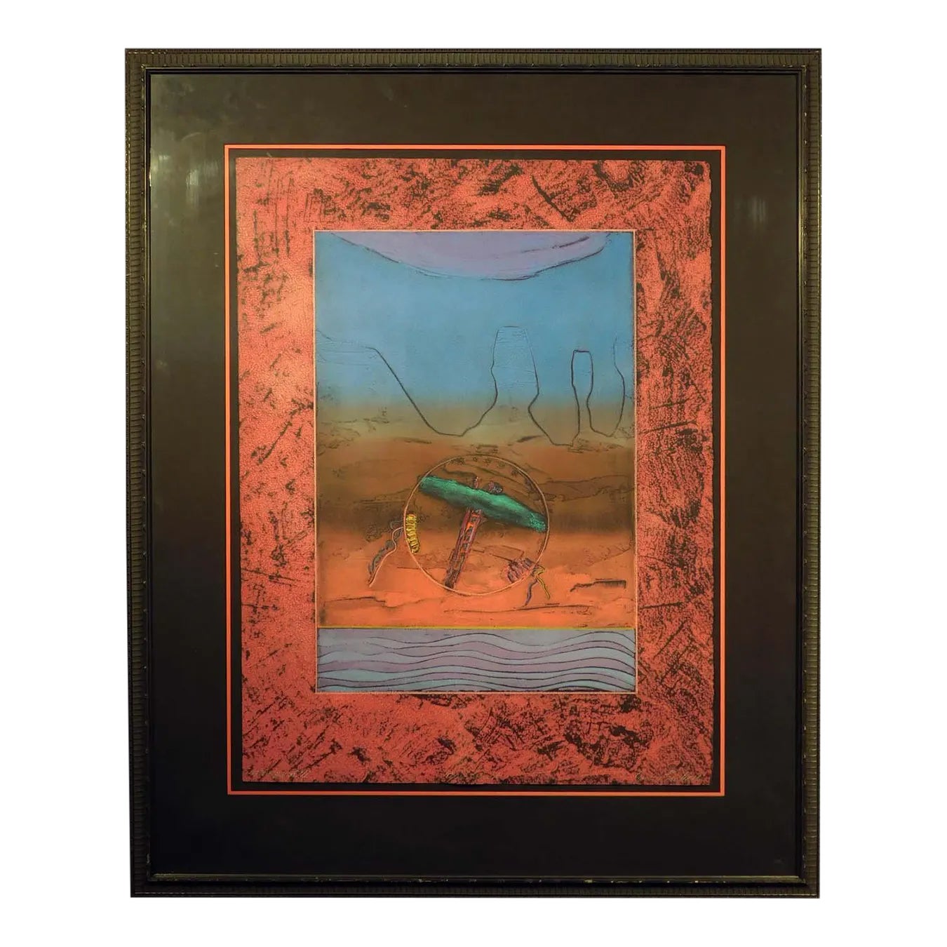 Enrico Embroli "River Spirit" Original Art Monoprint Hand Signed | Chairish