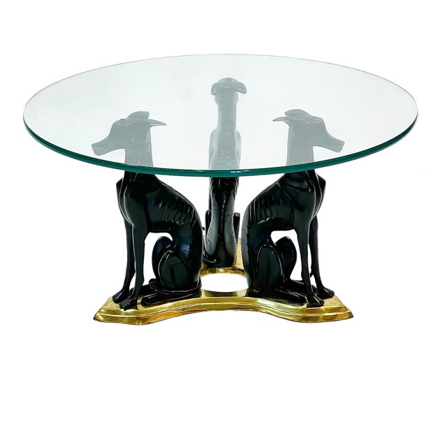 1980s Maitland-Smith Bronze Whippets Cocktail Table | Chairish