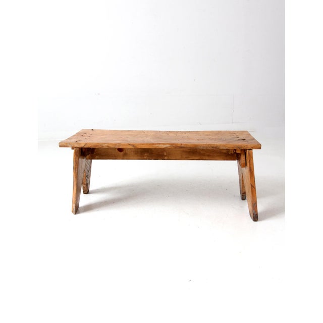 Vintage Rustic Wood Bench | Chairish