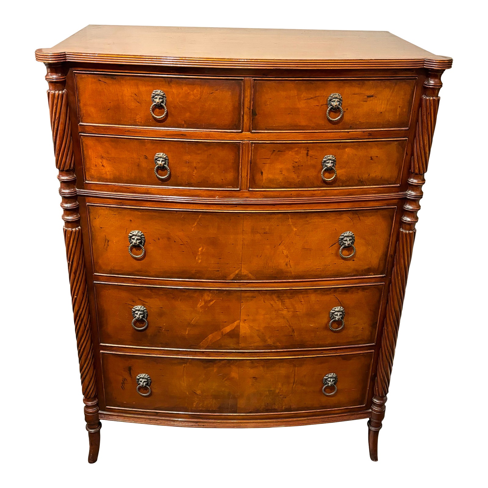 1930s Vintage Flame Mahogany Gentlemen’s Chest | Chairish