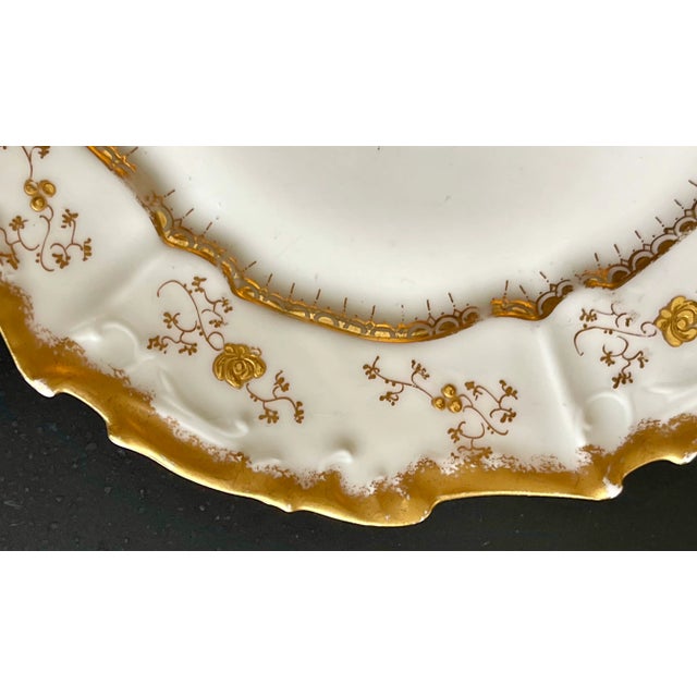 Antique Limoges Scalloped Gilt Plates -Set of 10 | Chairish