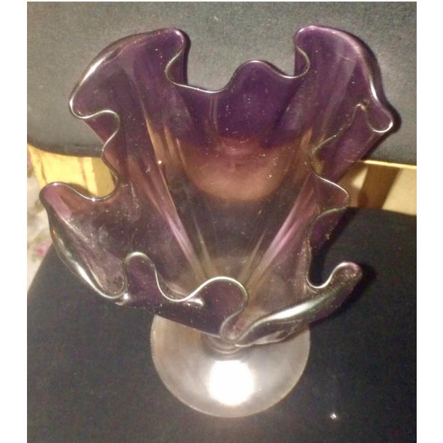 Antique Steuben Purple to Clear Art Glass Vase | Chairish