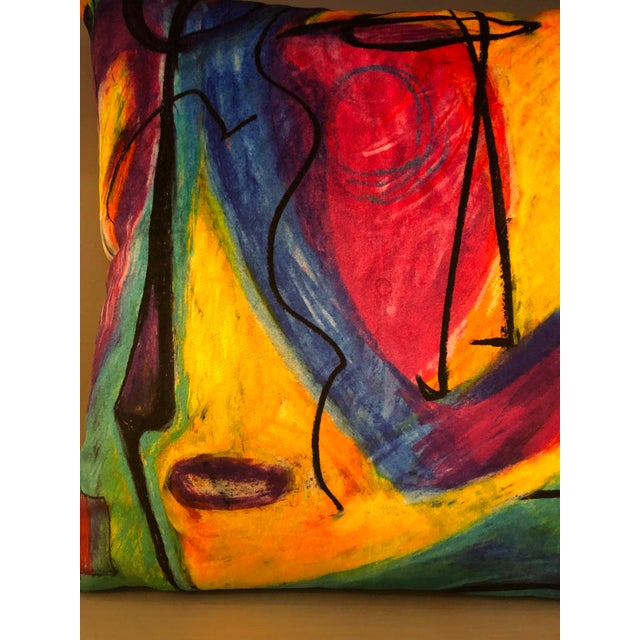 Modern Handmade “Bruce Mishell” Print Velvet Pillow | Chairish