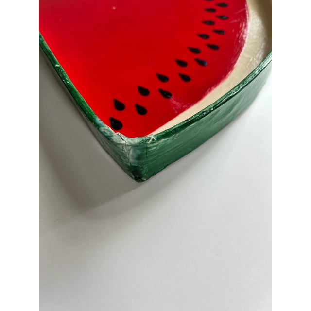 Vintage Paper Mache Watermelon Slice Tray | Chairish