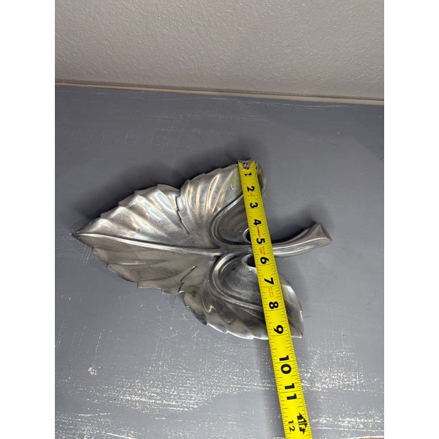 Vintage Attributed to Bruce Fox Cast Aluminum Leaf Bowl | Chairish