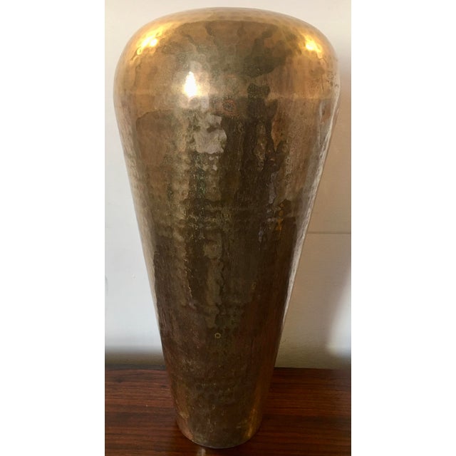 21” Hammered Bronze Chrysalis Vase | Chairish