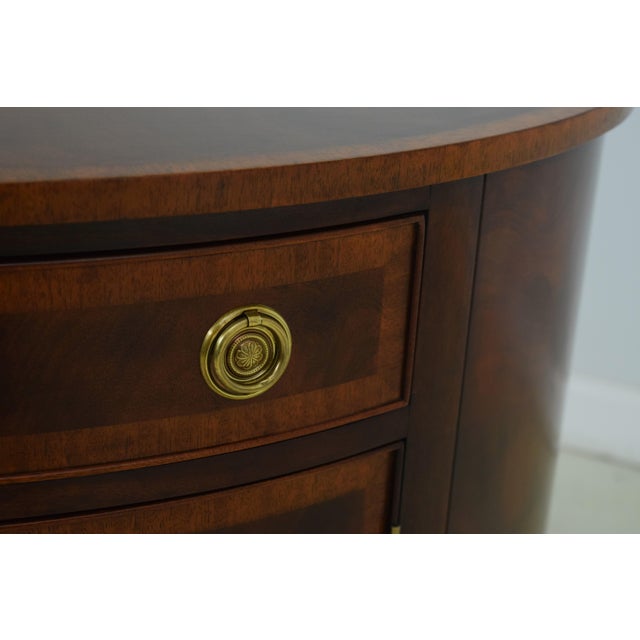 Henkel Harris Demilune Shape Mahogany Console Cabinet | Chairish