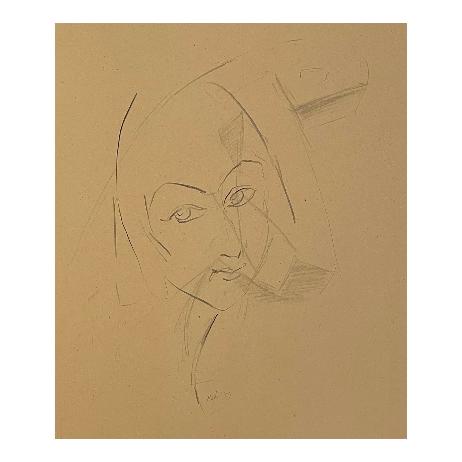 1959 Neil Meitzler Portrait of a Lady | Chairish