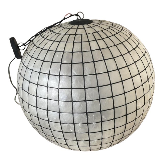 Capiz Shell Globe Pendant Light | Chairish