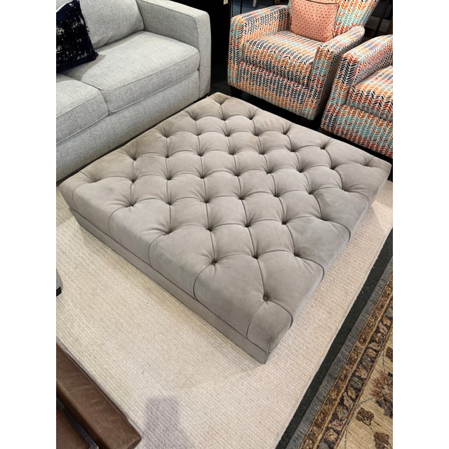 Thomas Pheasant for Baker Furniture Paris Tufted Large Square Ottoman | Chairish