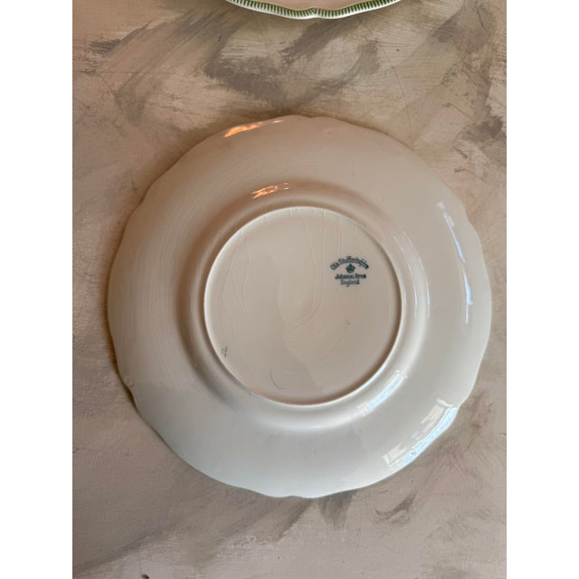 Vintage Green and White Johnson Bros Old Staffordshire Plates - Set of ...
