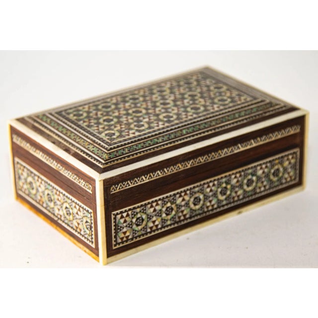 1940s Mother of Pearl Inlaid Decorative Middle Eastern Islamic Box ...