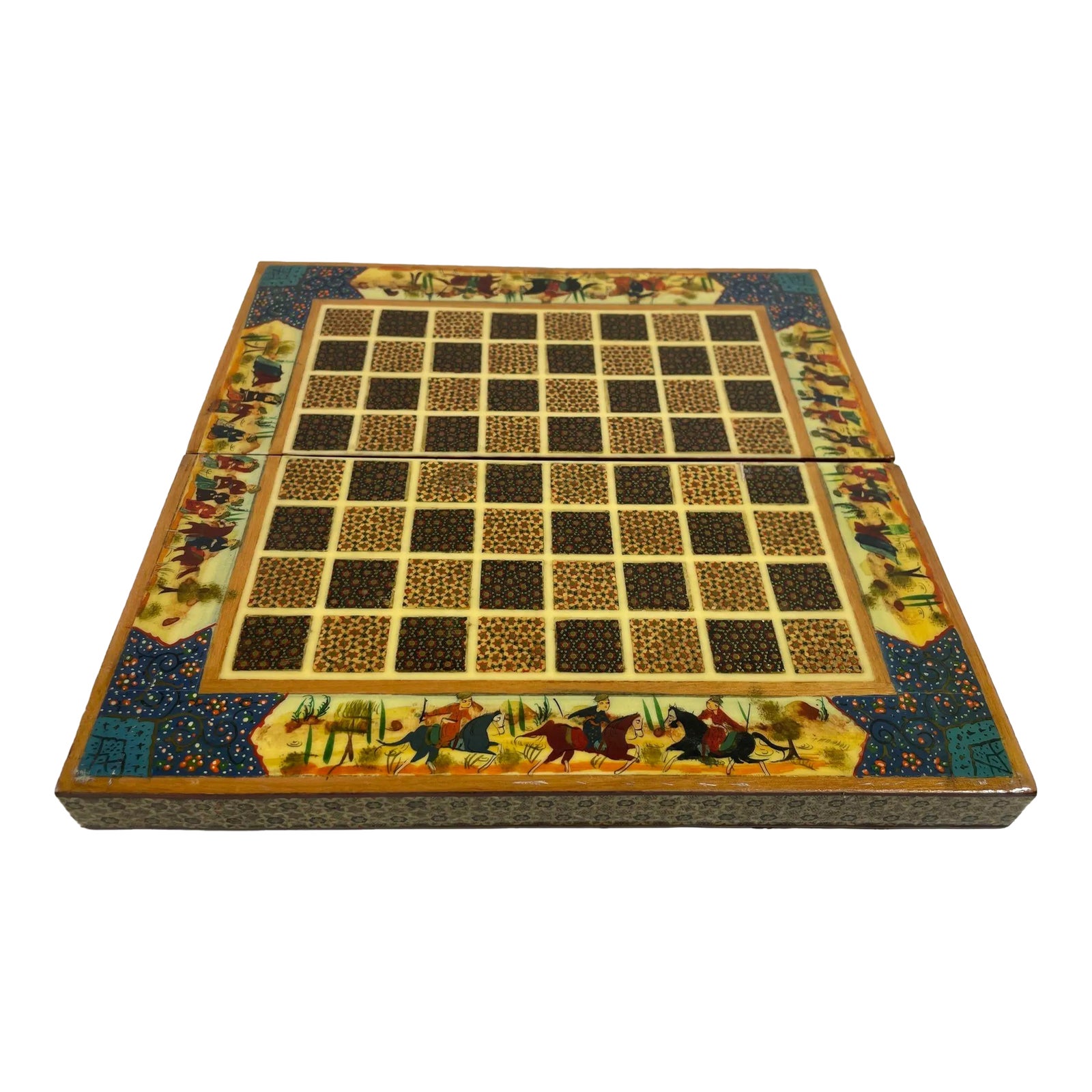 Vintage Persian Micro Mosaic Chess Game Box | Chairish