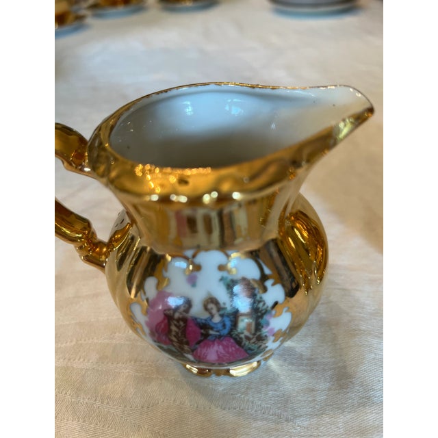 Antique Gold Gilt Porcelain Tea Set- 17 Pieces | Chairish