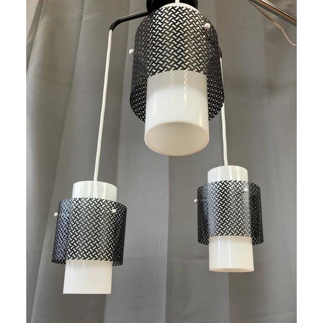 Mid-Century Modern Triple Pendant Ceiling Light Fixture | Chairish