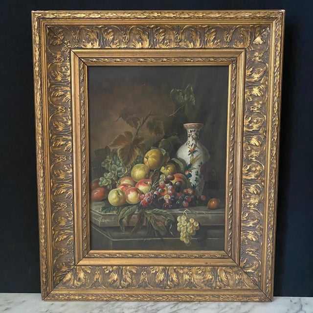 19th Century Early French Realistic Still Life Oil Painting on Board ...