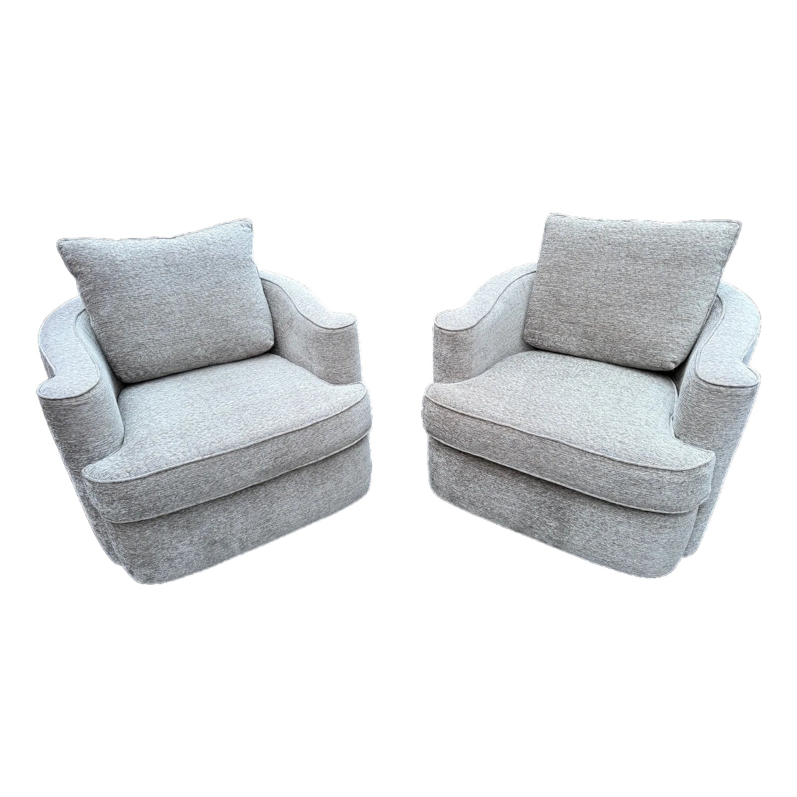 Bernhardt Tara Swivel Arm Chair - A Pair | Chairish