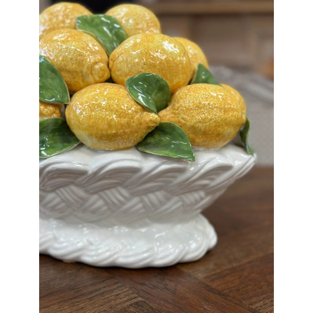 Vintage Italian Lemon Ceramic Glazed Centerpiece Topiary | Chairish