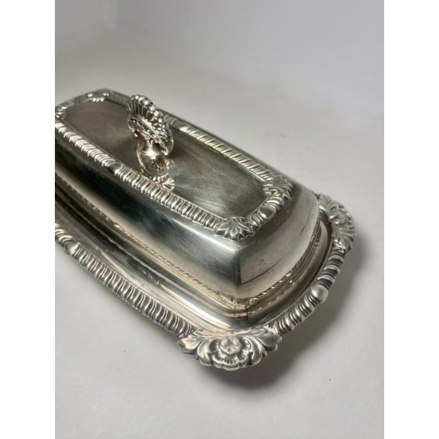 Vintage Silver Plated Butter Dish With Glass Tray | Chairish