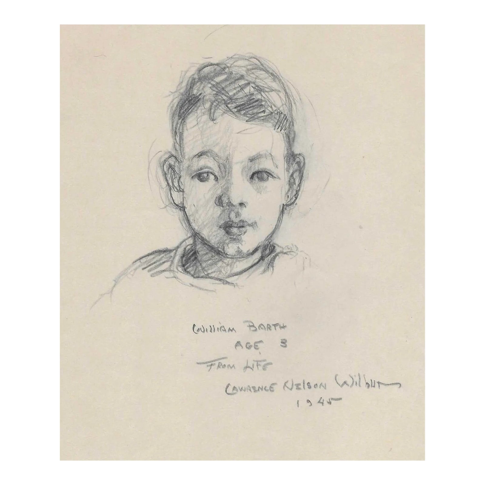 1945 Lawrence Wilbur Portrait of William Barth | Chairish