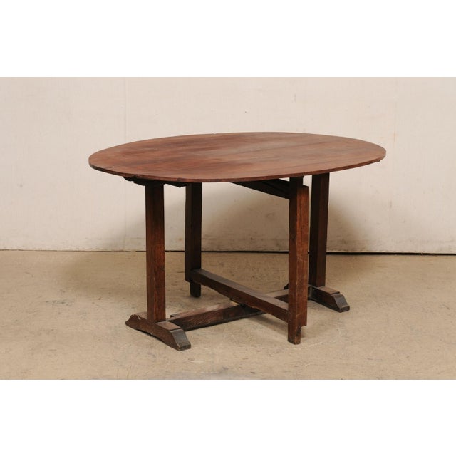 Early 20th Century Antique French Vintner's Table, Oval-Shaped | Chairish
