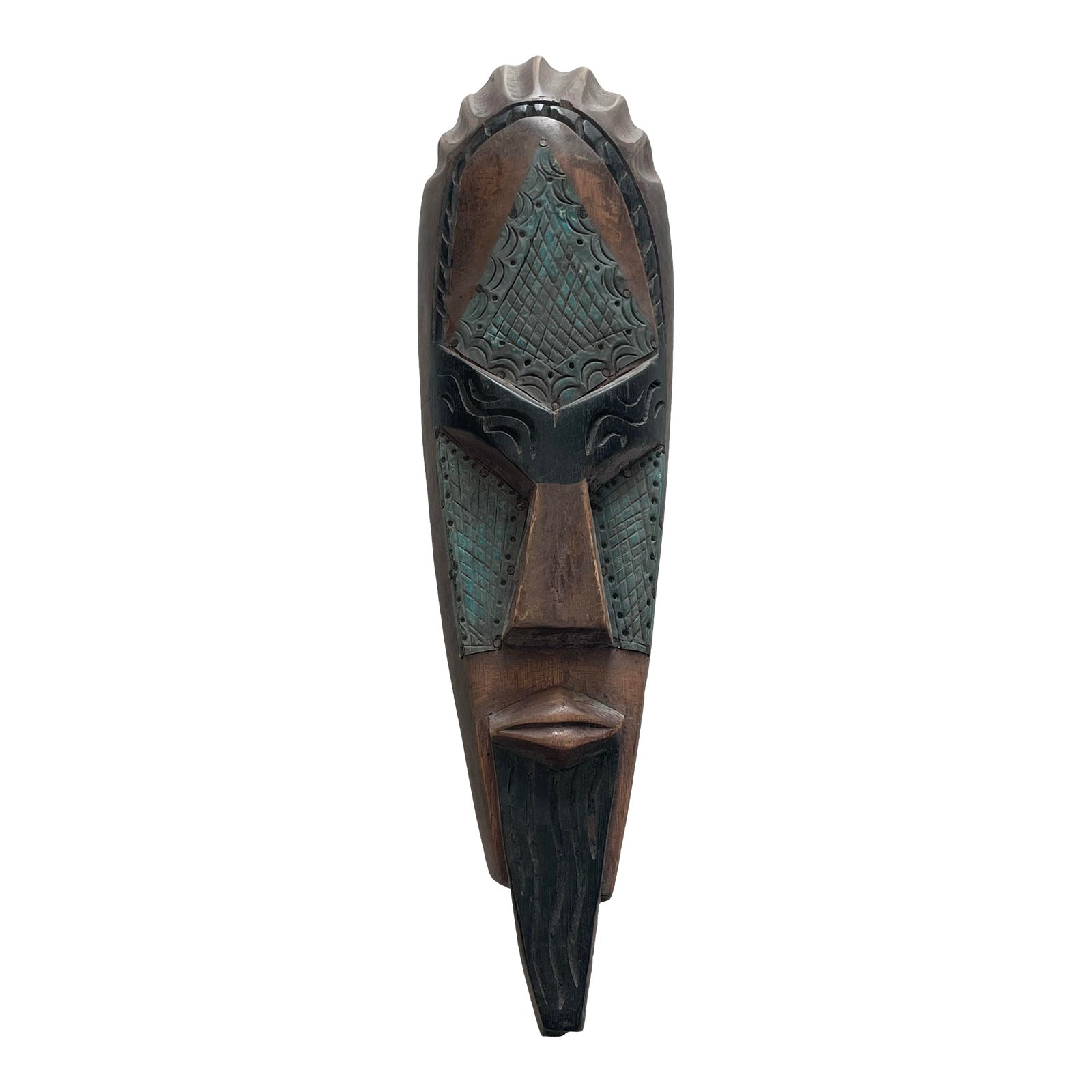 Vintage Hand Carved African Asante Mask | Chairish