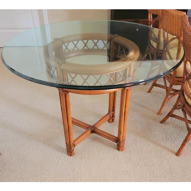 Ficks Reed Bamboo Rattan Five Piece Dining Set of 5 | Chairish