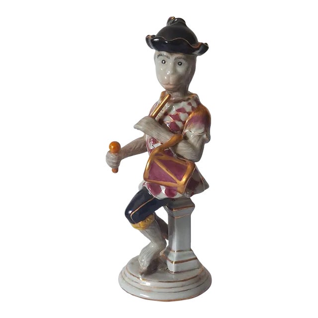 Early 21st Century Singerie Motif Porcelain Figure | Chairish