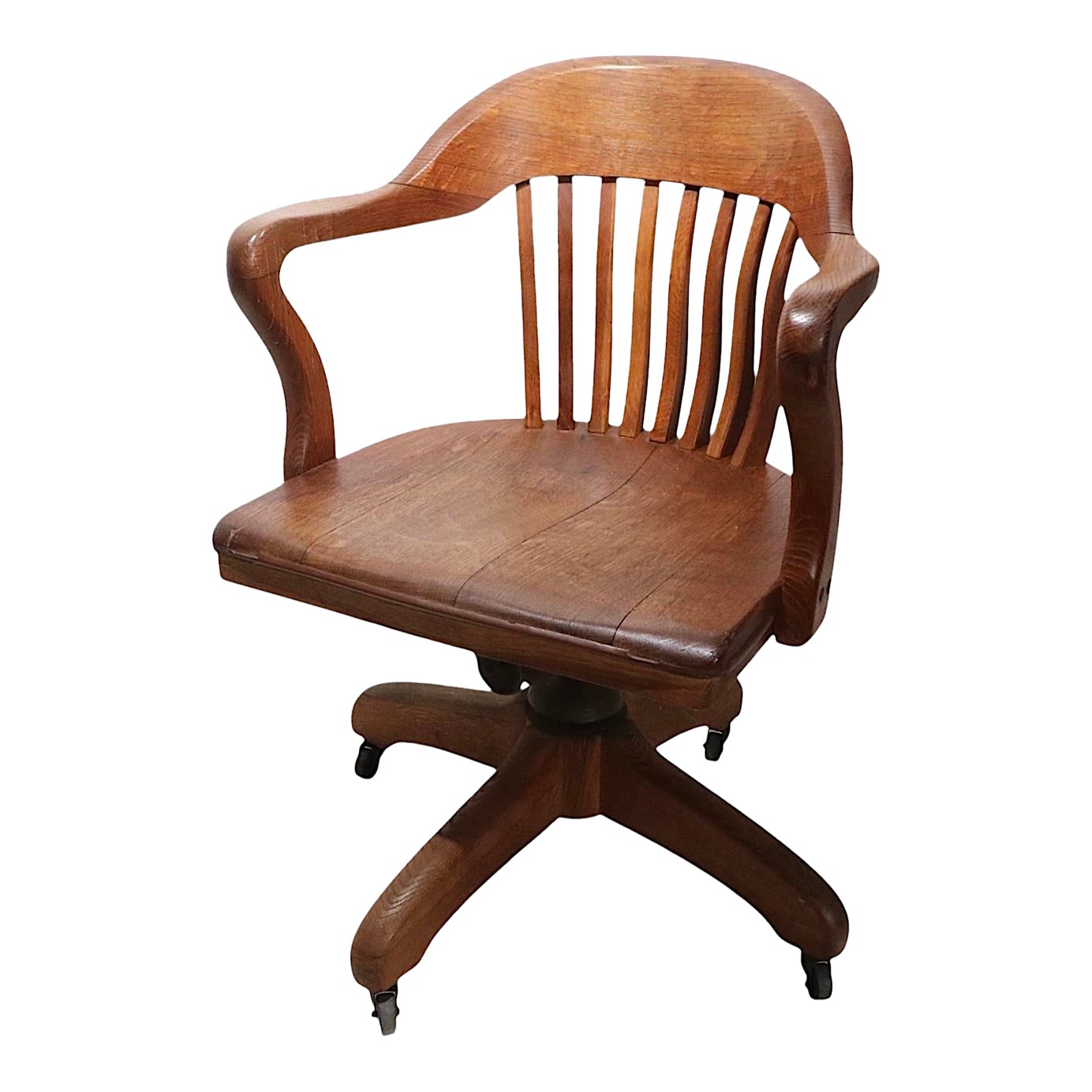Vintage Bank of England Jury Style Swivel Tilt Office Desk Chair by ...