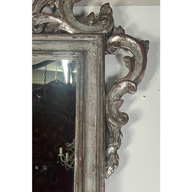 Italian Rococo Style Silver Gilt Mirror C. 1930's | Chairish