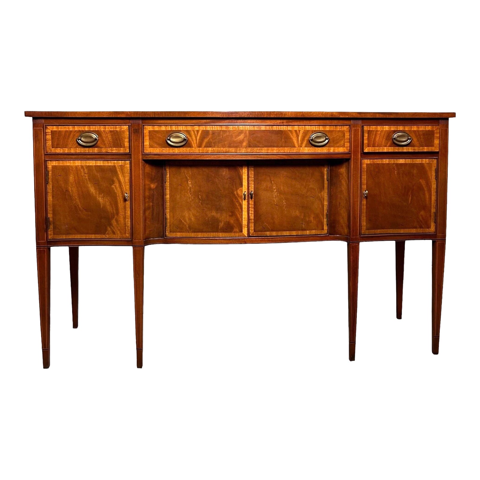 1980s Hickory Chair Company Federal Style Inlaid Mahogany Sideboard ...