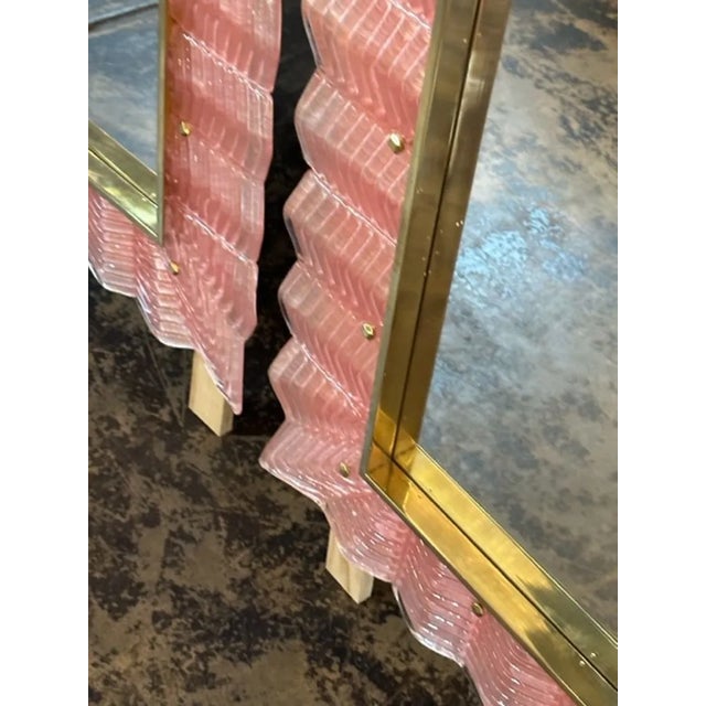 Modern Pink Murano Glass Mirror Chairish