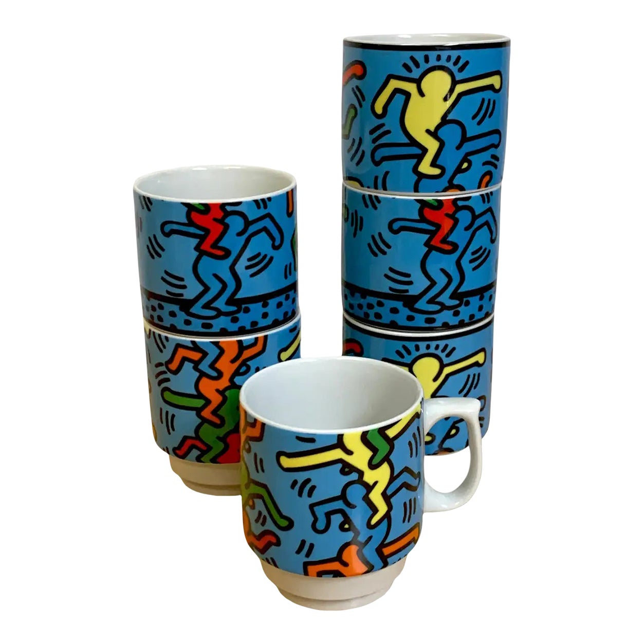 Mugs by Keith Haring for Konitz - Set of 6 | Chairish