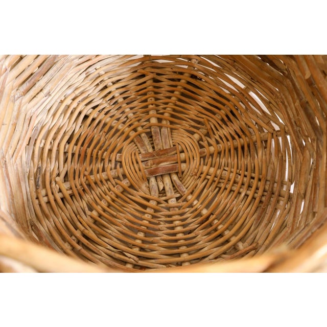 Vintage French Rustic Large Wicker Woven Log Basket Country House ...